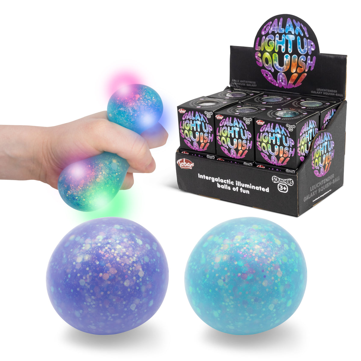 SCRUNCHEMS GALAXY LIGHT UP SQUISH BALL – One For Fun