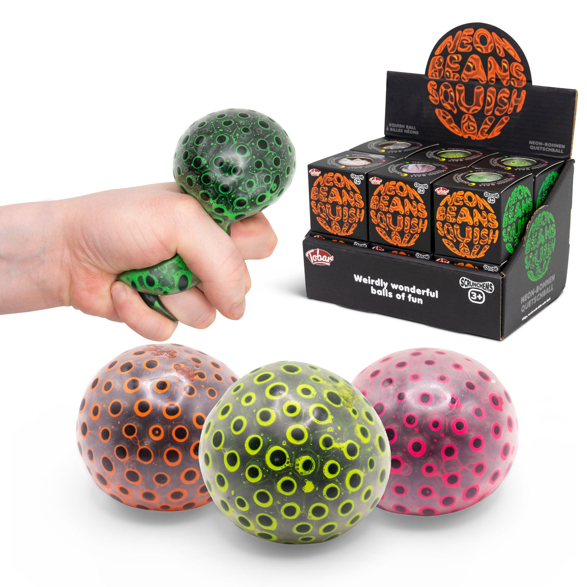 SCRUNCHEMS NEON BEANS SQUISH BALL – One For Fun