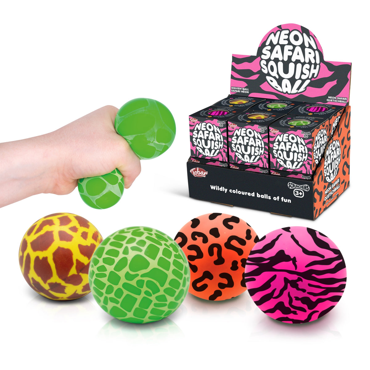 SCRUNCHEMS NEON SAFARI SQUISH BALL – One For Fun