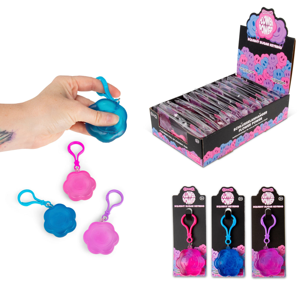 SCRUNCHEMS FLOWER POWER SUGAR KEYCHAIN – One For Fun
