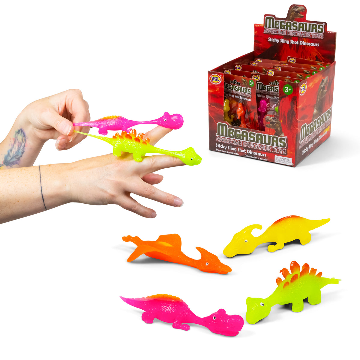 STICKY SLINGSHOT DINOSAURS - 2PK – One For Fun